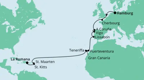 Aidaperla Route Aktuell